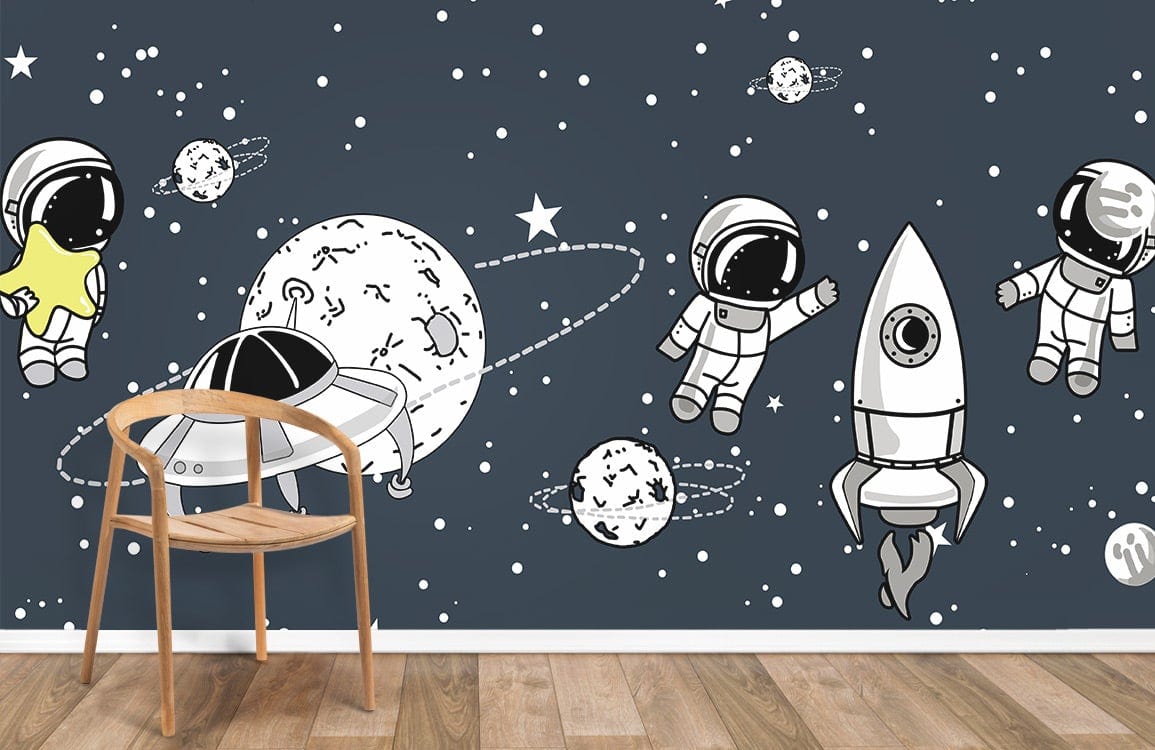 Astronaut and Aliens Wall Murals
