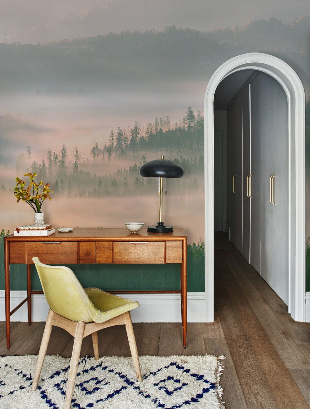 Foggy Forest Overlook Wall Murals